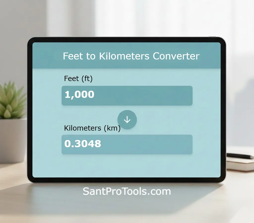 Feet to Kilometers Converter - Convert ft to km Online